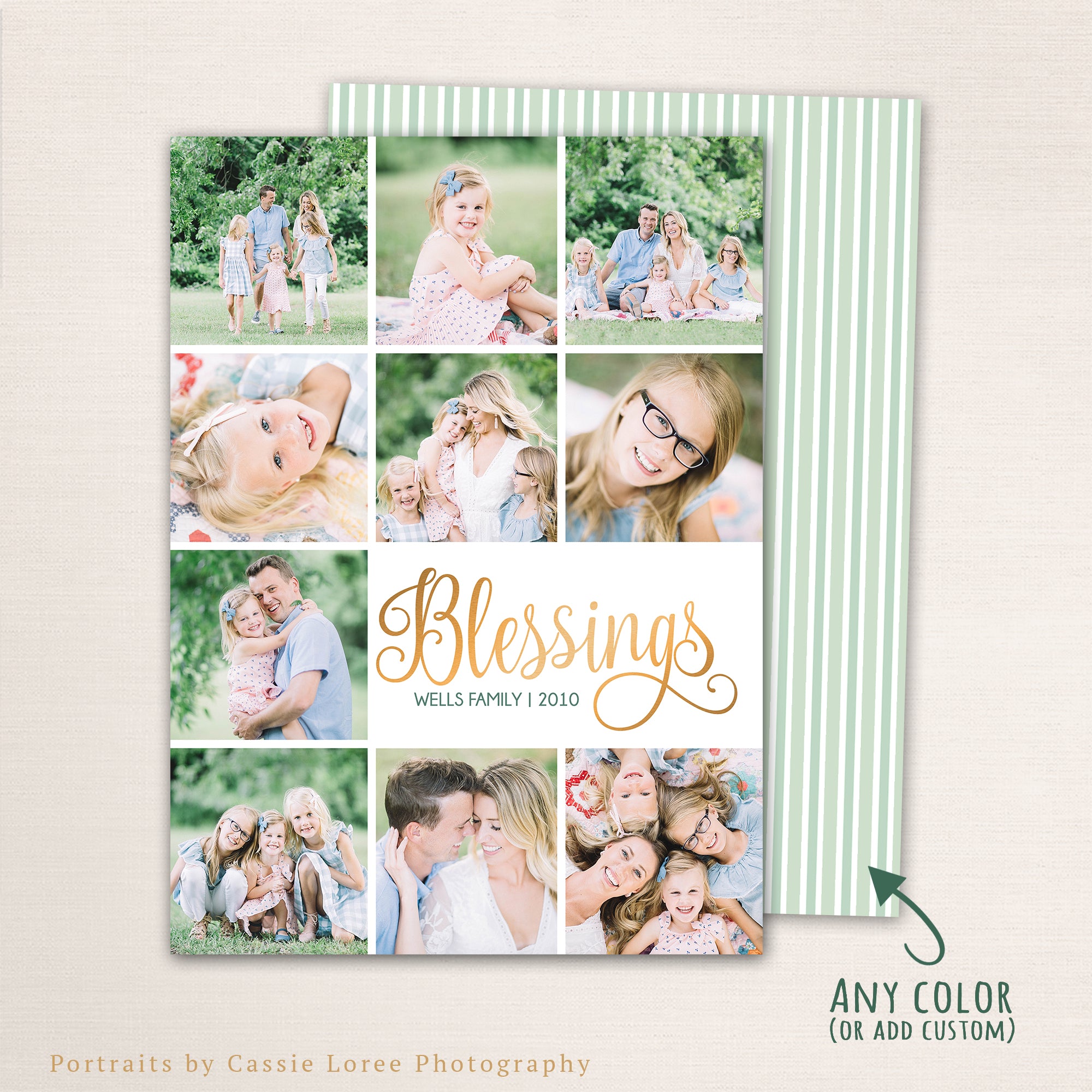 Blessings Family Photo Collage Holiday Card | Customizable ...