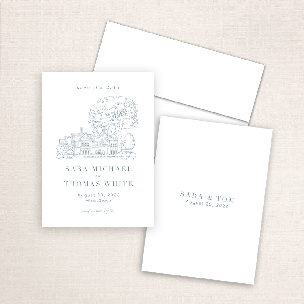 Callanwolde Fine Art Center | Hand-Painted Venue Save the Date Cards ...