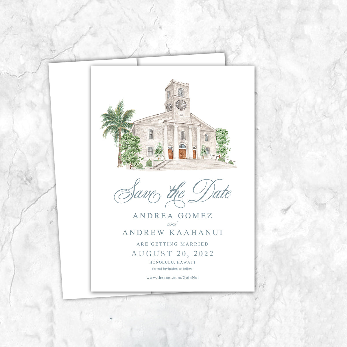 Kawaiahao Church | Hand-Painted Venue Save the Date Cards – HALOdesignsSHOP